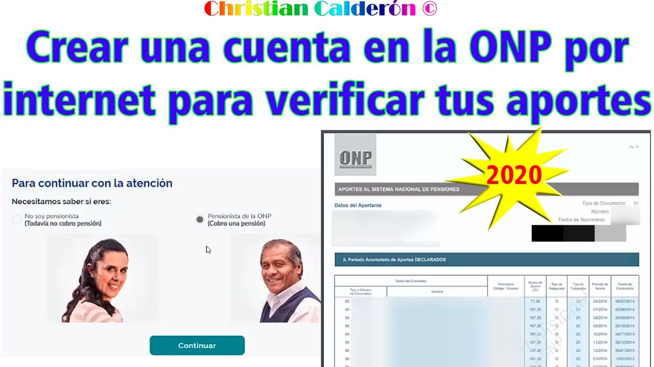 Crear una cuenta en la ONP por internet para verificar tus aportes ...