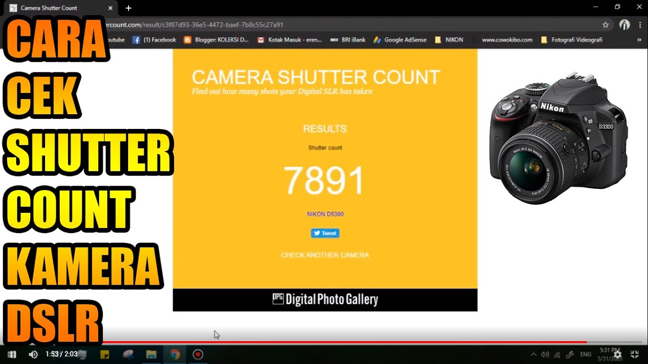 Cara Cek Shutter Count Kamera DSLR - YouTube