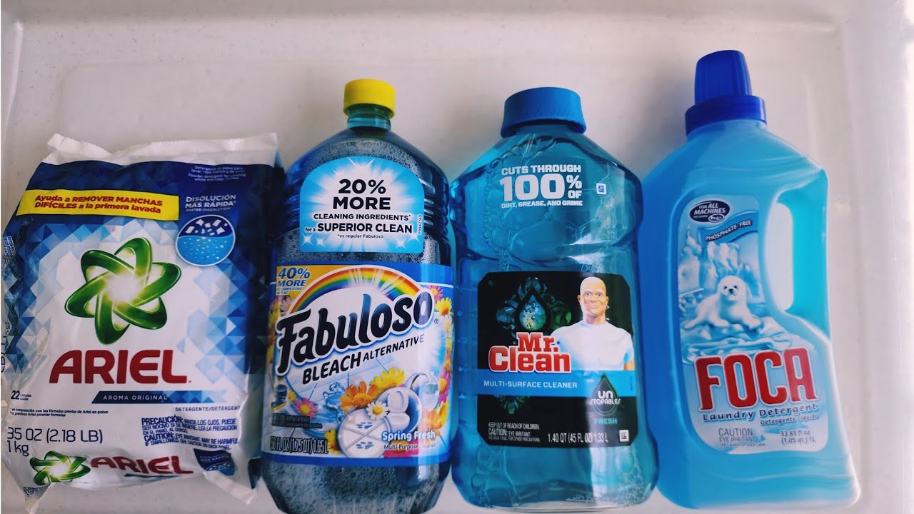 ASMR Ariel, Fabuloso, Mr Clean, FOCA | Blue Products+ Sponge Rinse ...