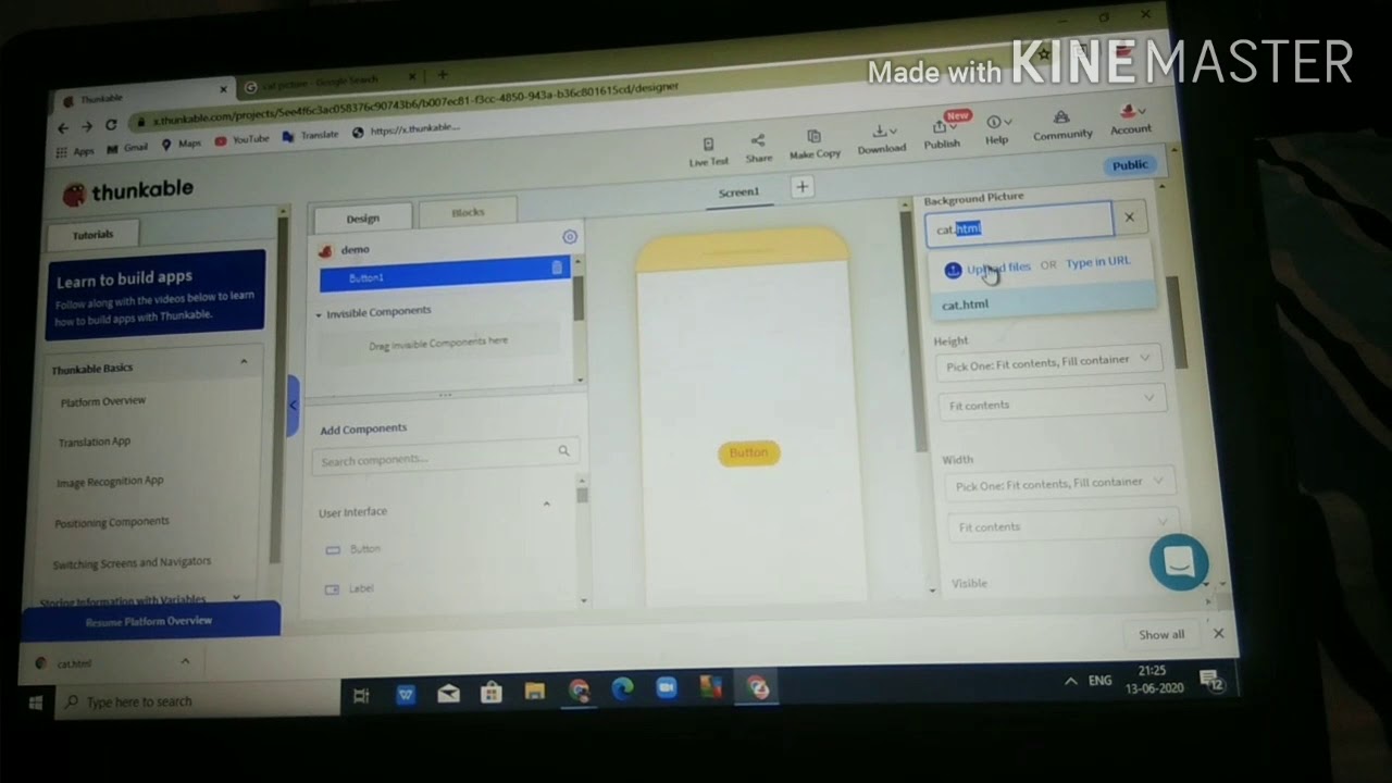 Button Icon On Thunkable . - YouTube