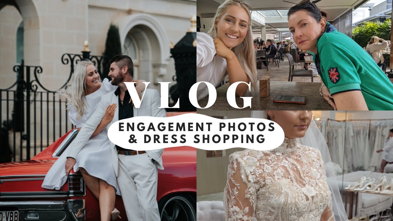 Wedding Dress Shopping & Engagement Photoshoot - YouTube