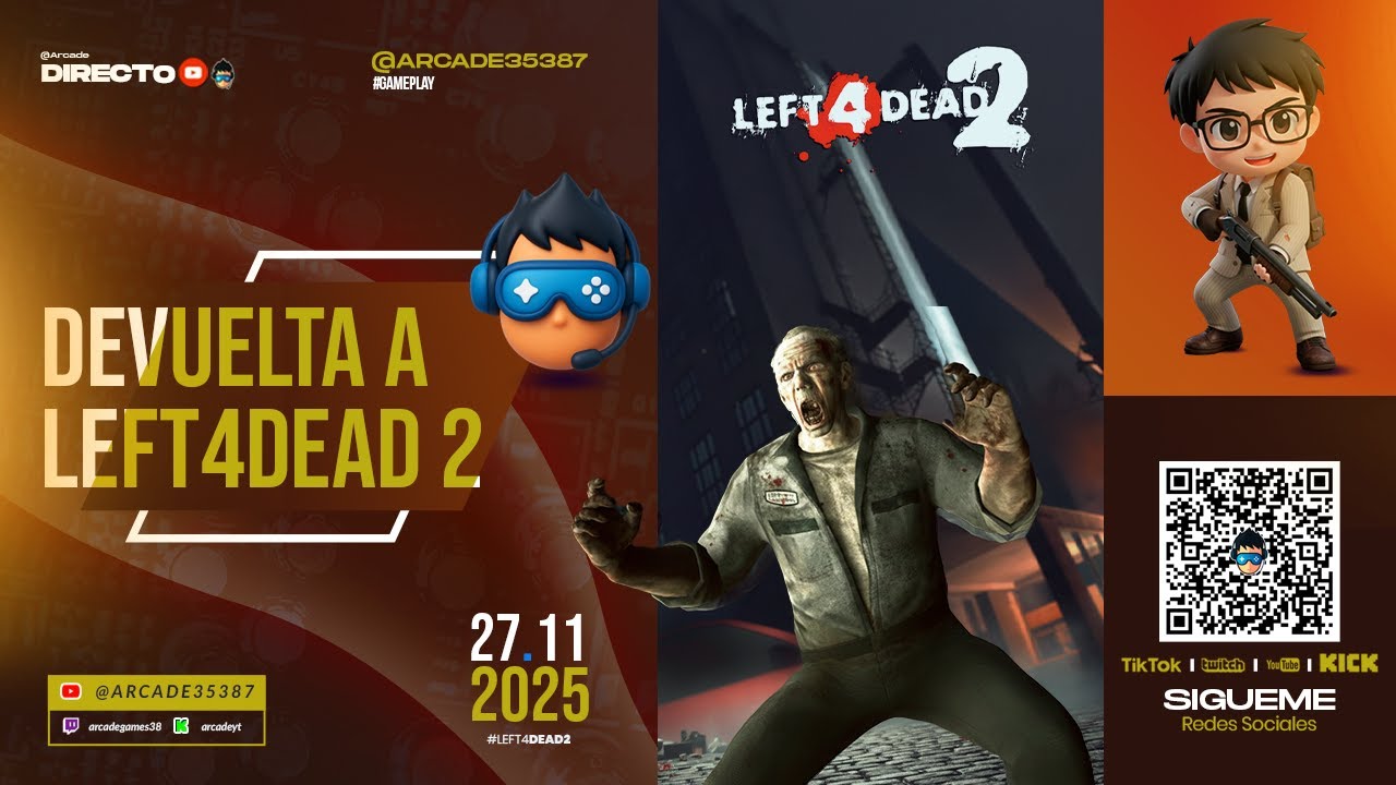🔴Devuelta Left4dead 2 l 🧟‍♂️Left4dead 2🧟‍♂️ l ARCADE 🎮 - YouTube