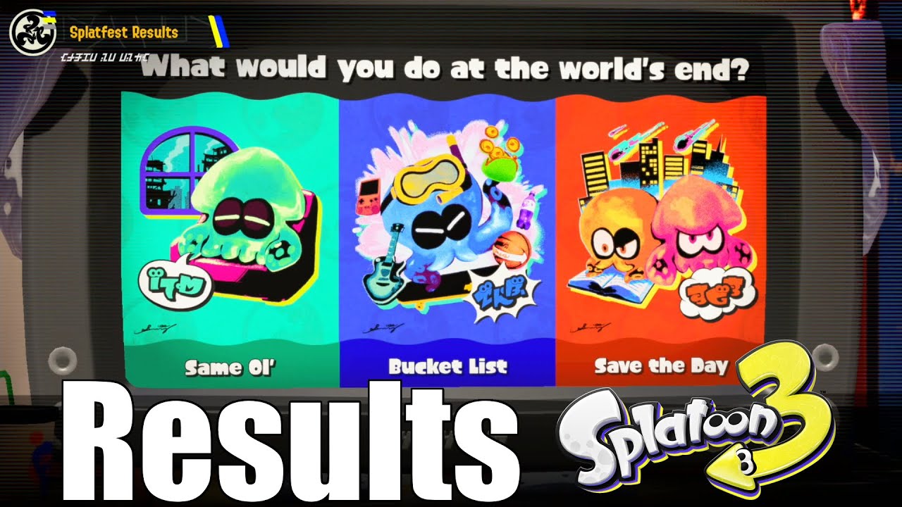 Splatoon 3 Splatfest RESULTS for What Would You Do at the World's End ...