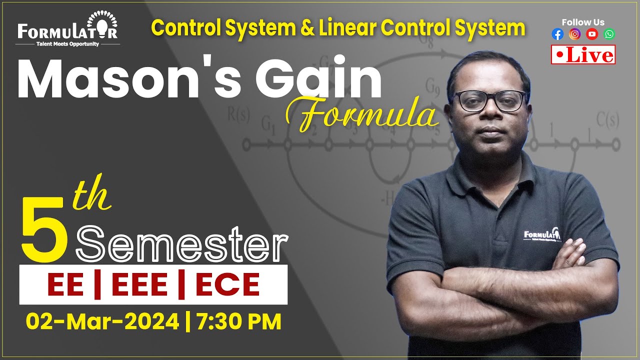 Mason's Gain Formula | Control System | Linear Control System | 5th ...