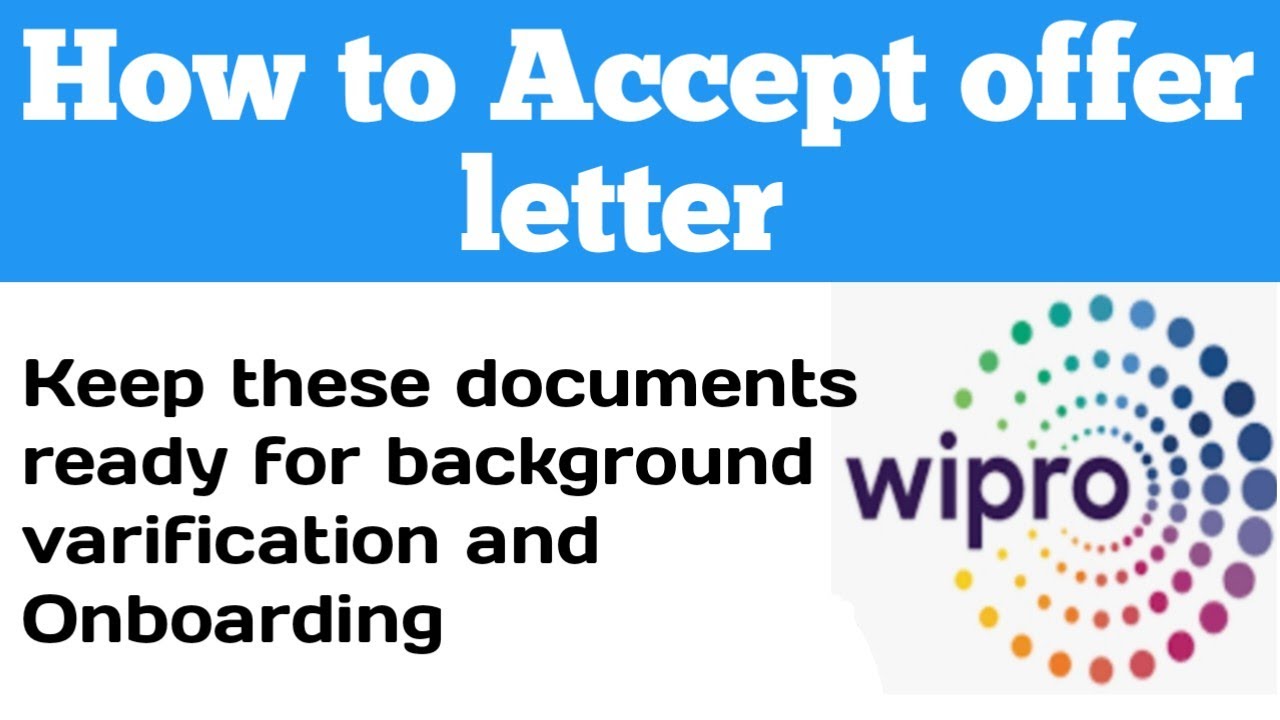 How to Accept offer letter || Required documents for Wipro onboarding ...