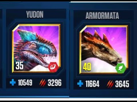 YUDON VS ARMORMATA II Jurassic World The Game II Dinosaurs Game - YouTube