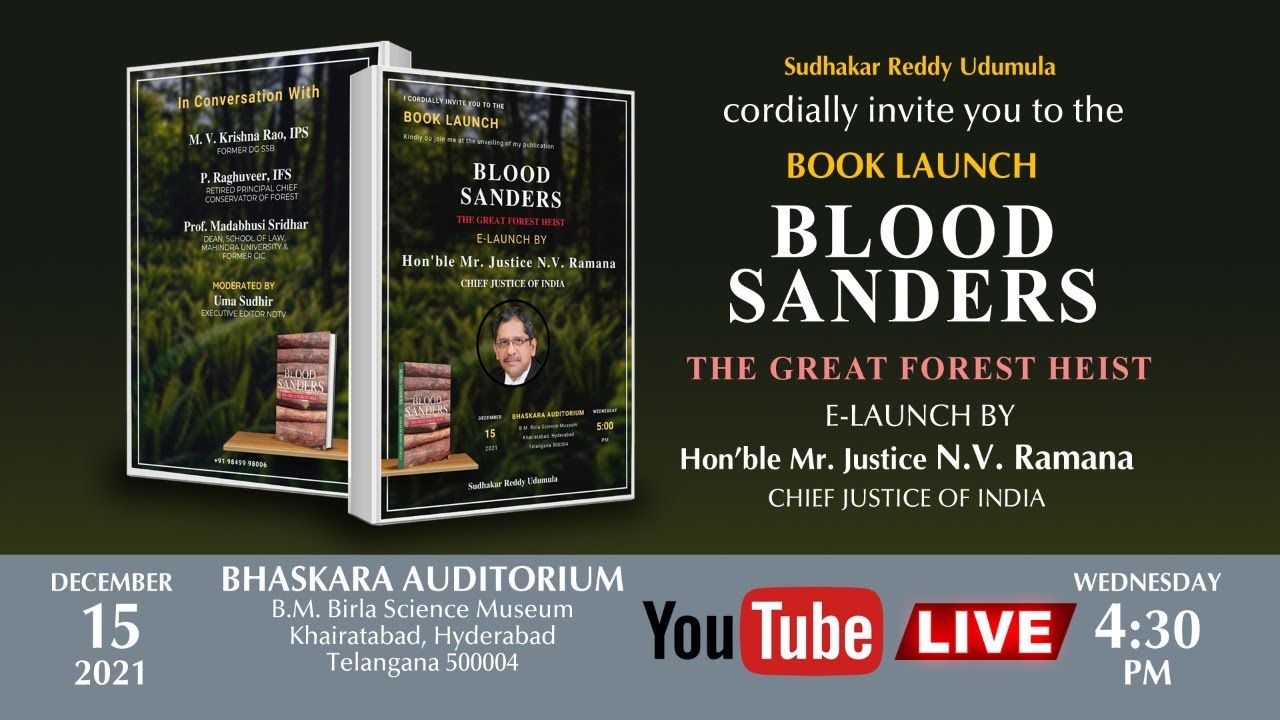 LIVE - Blood Sanders' book launch by Hon'ble Mr. Justice N V Ramana ...