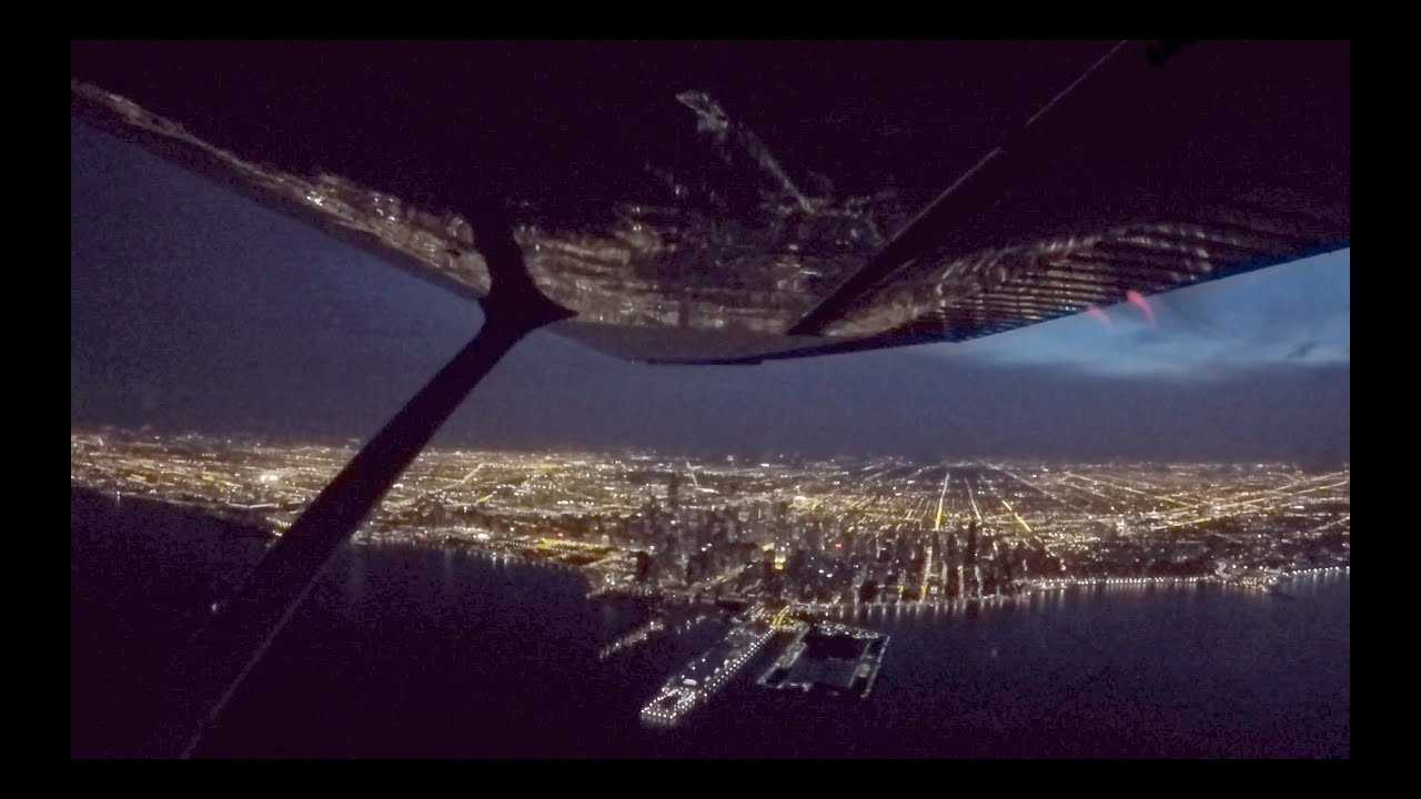 Chicago skyline - Night flight from UGN to GYY and back to UGN in ...