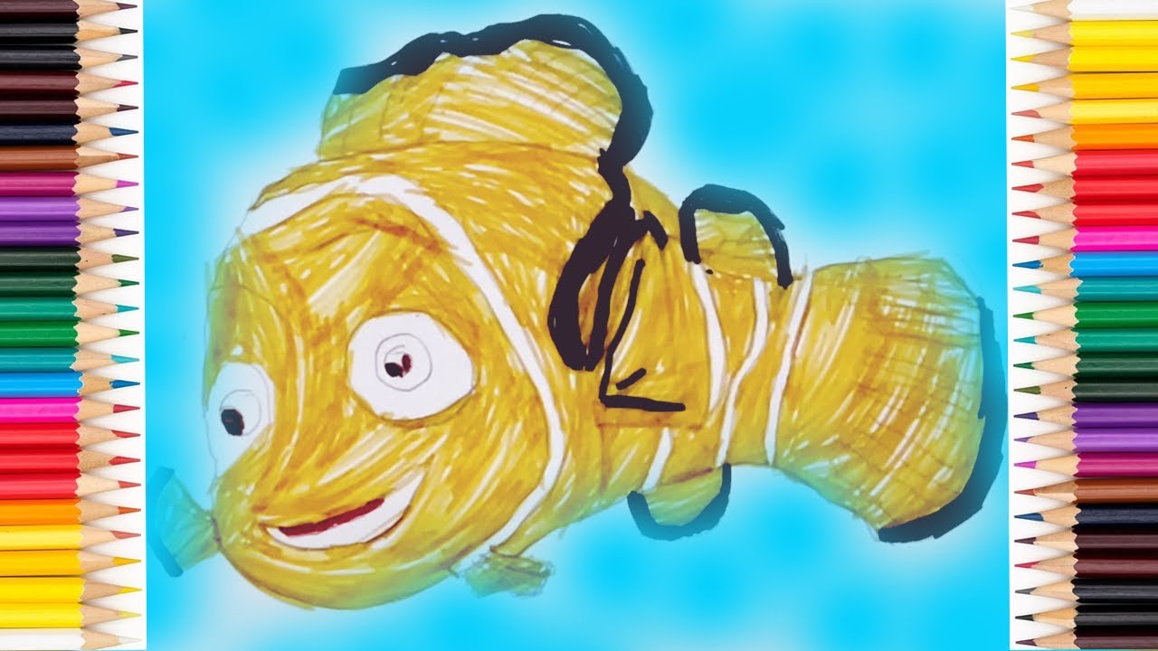 HOW TO DRAW AND COLOR NEMO THE LITTLE FISH!!! - YouTube