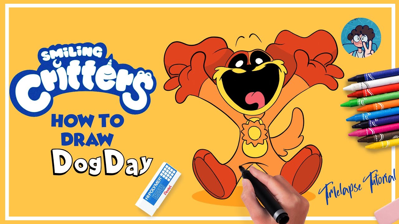 How to draw dogday happily jumping smiling critters I Poppy Playtime ...