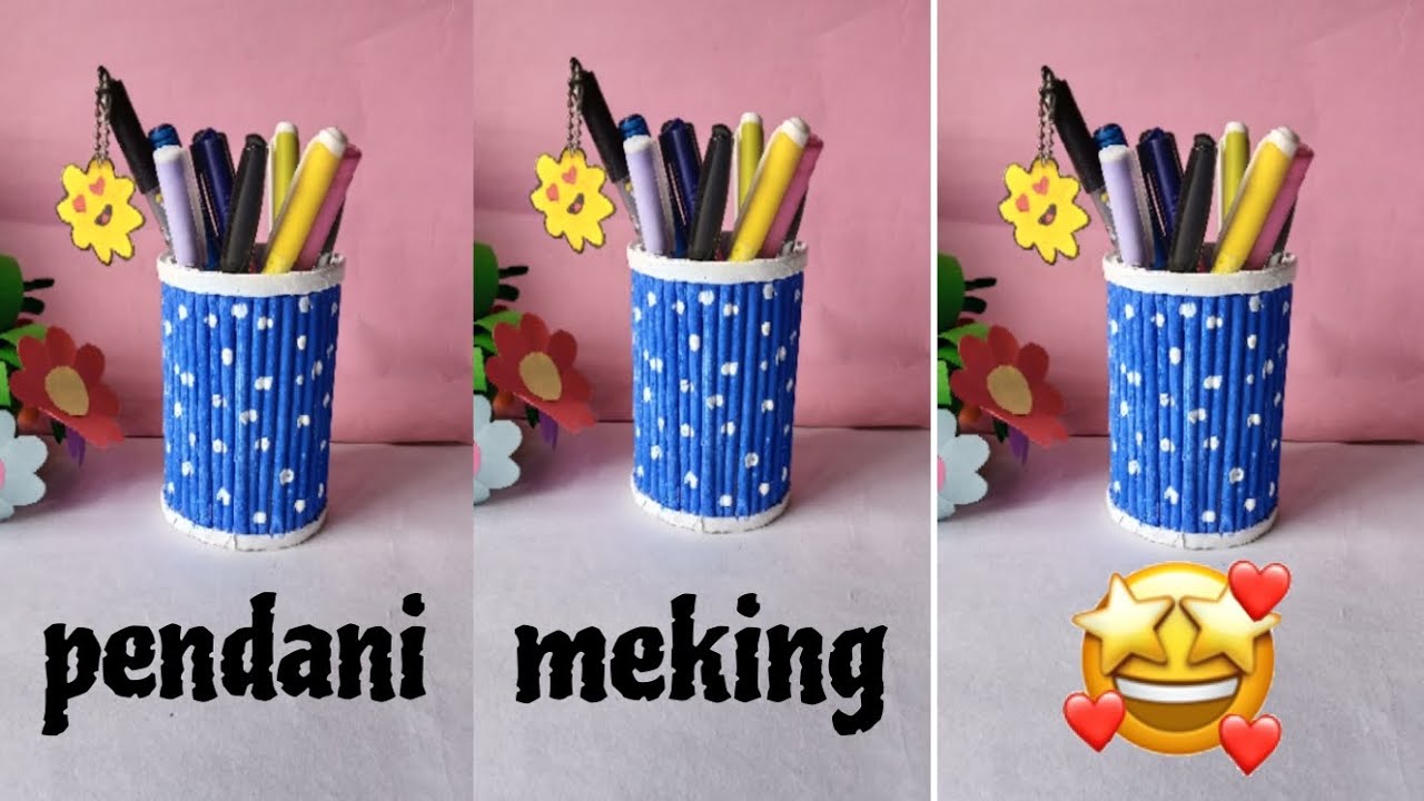 Diy pen stand with peper |easy peper craft #art #diycraft #diy - YouTube