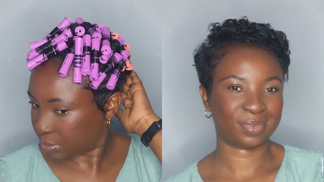 Perm Rods Set on Pixie Cut | Pixie Cut Mold and Style - YouTube