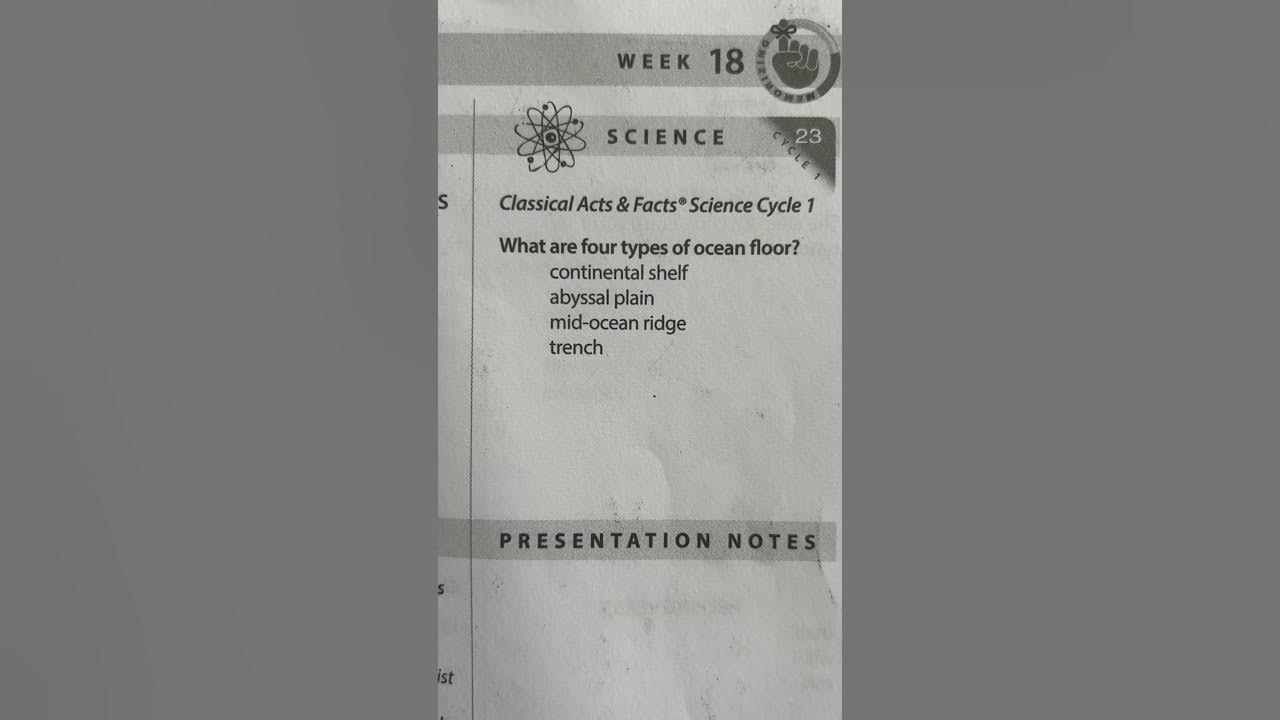 Classical Conversations Cycle 1 week 18 science Four Types of Ocean ...