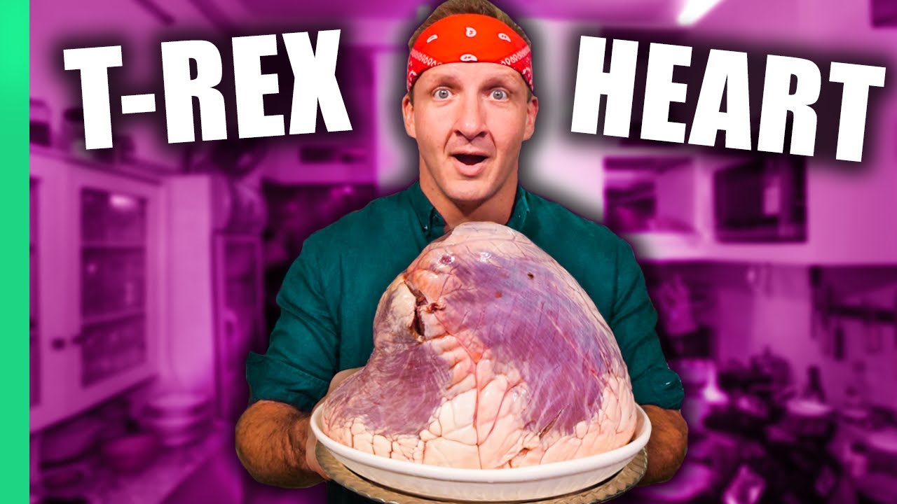 Massive DINO HEART!! Eating ONLY Animal Hearts for 24 Hours!! (Amazing ...