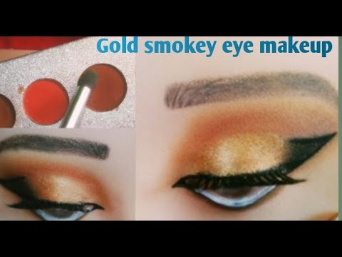 smokey gold eye makeup tutorial|smokey gold eye makeup easy and ...
