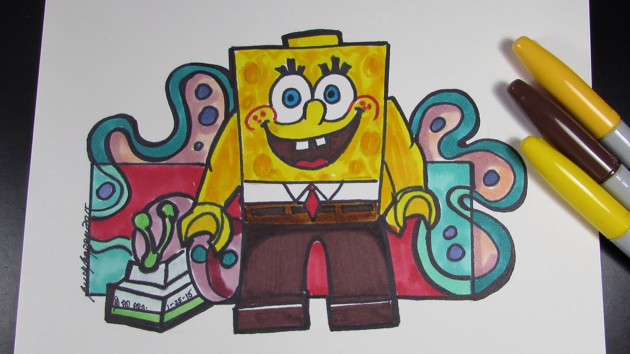 How to draw Spongebob SquarePants - Lego Speed Draw #36 - YouTube