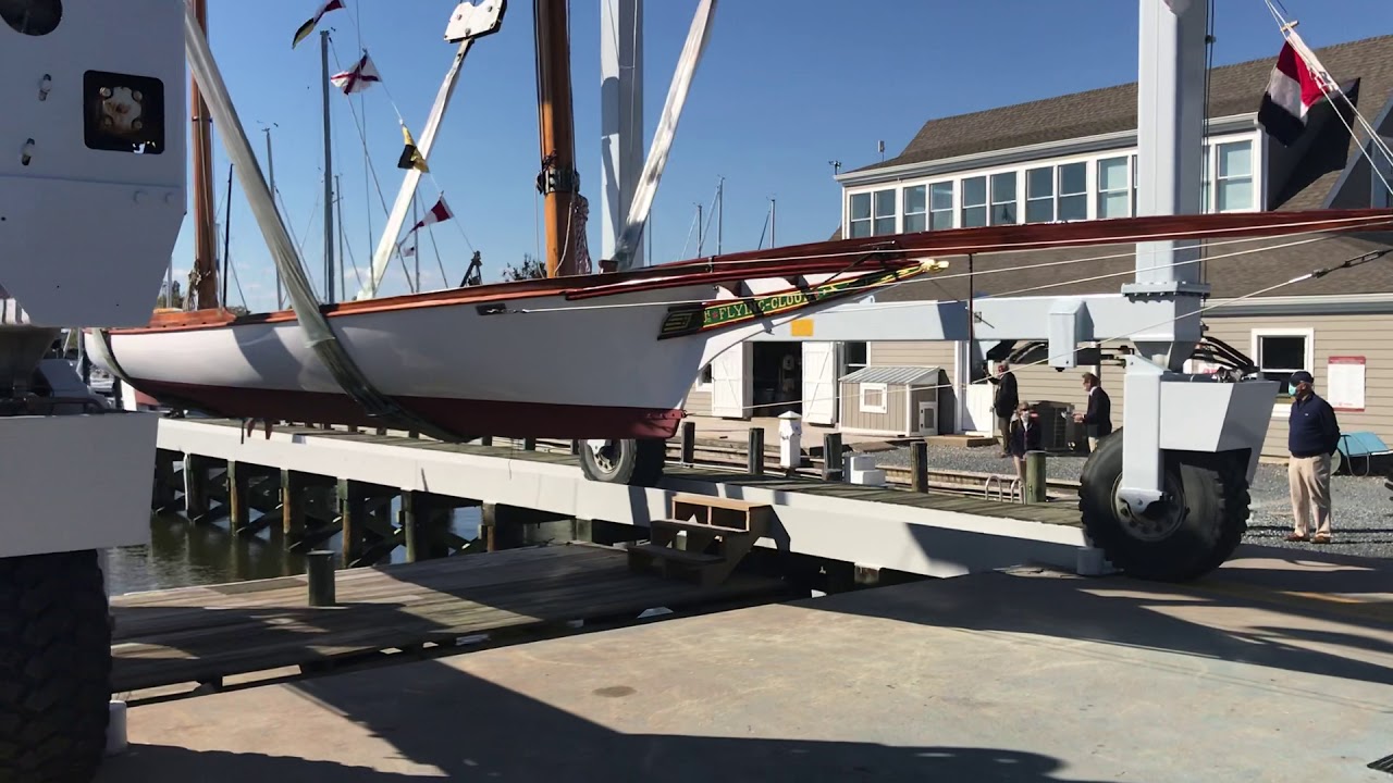 Launching of the historic Chesapeake Bay Racing Log Canoe “Flying Cloud ...