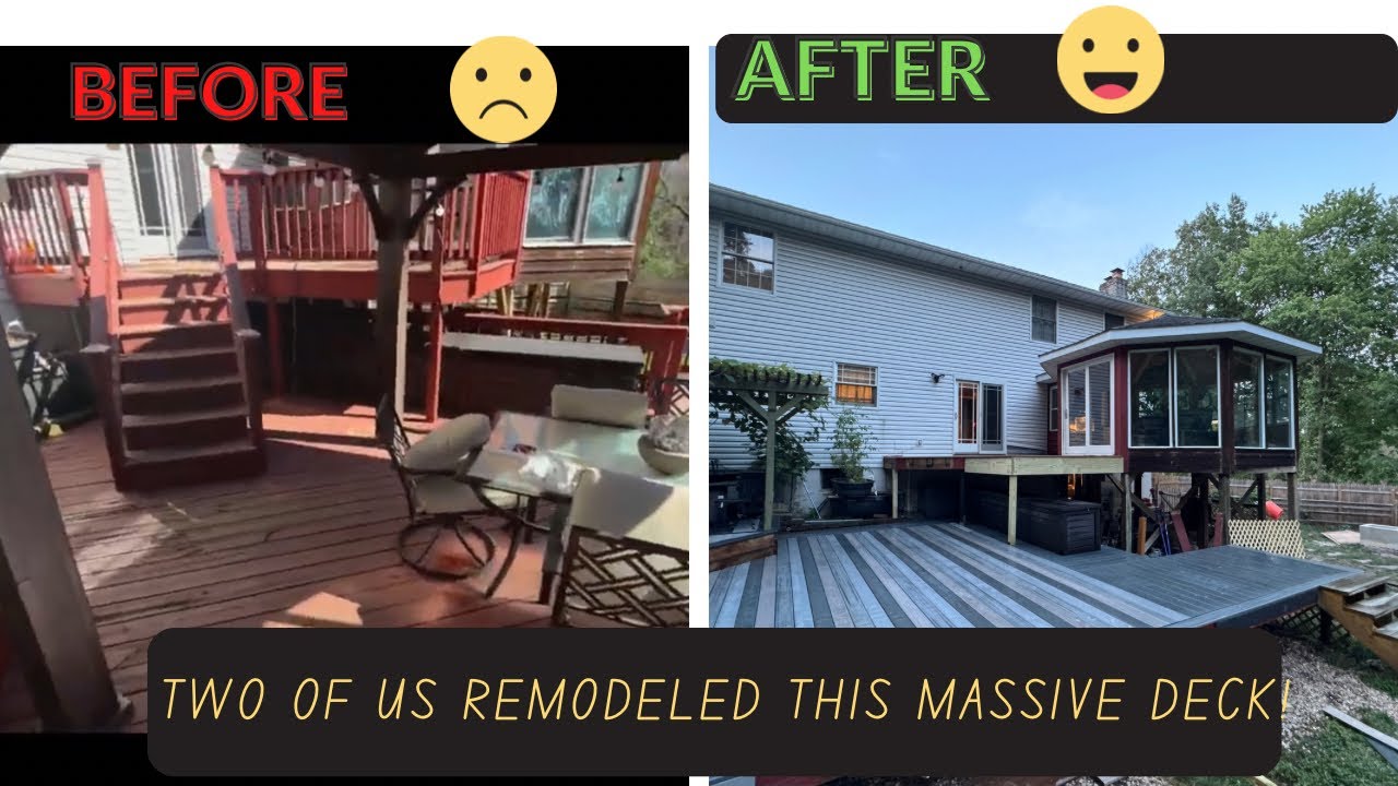 Husband & Wife Completely Transform Massive Deck (Before & After) - YouTube