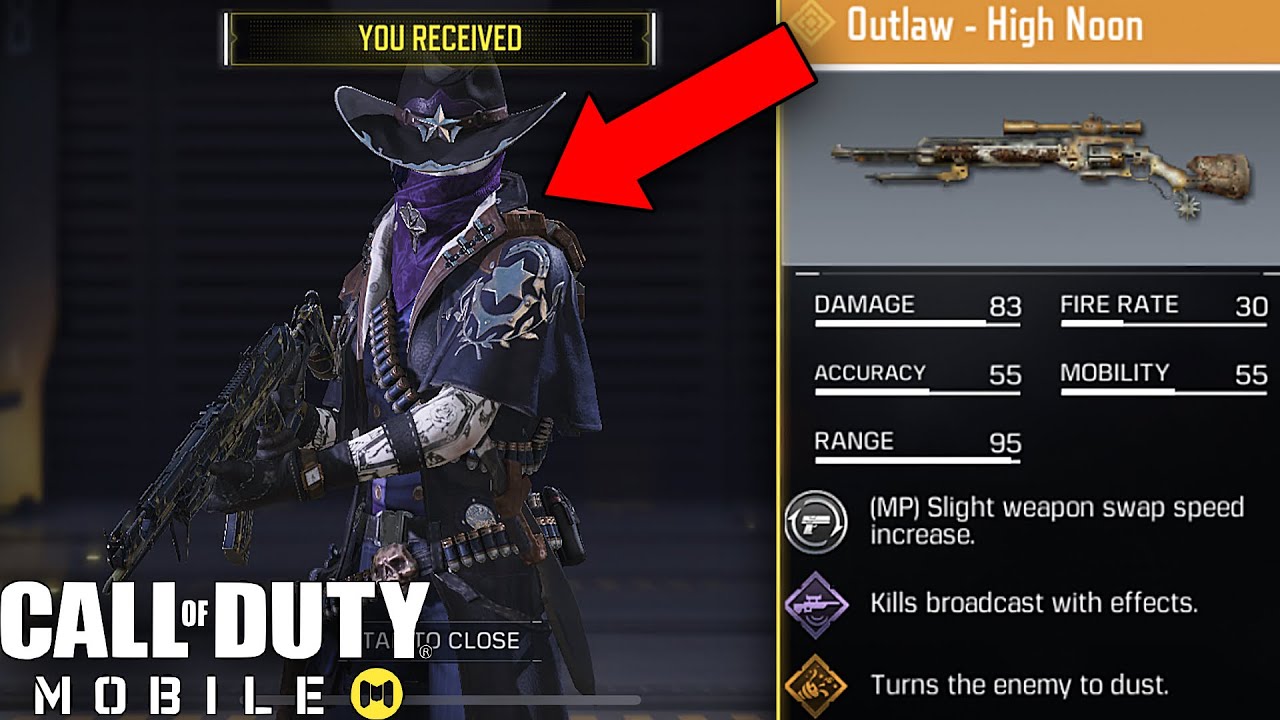 Call of Duty Mobile - UNLOCKING NEW LEGENDARY OUTLAW HIGH NOON SKIN ...
