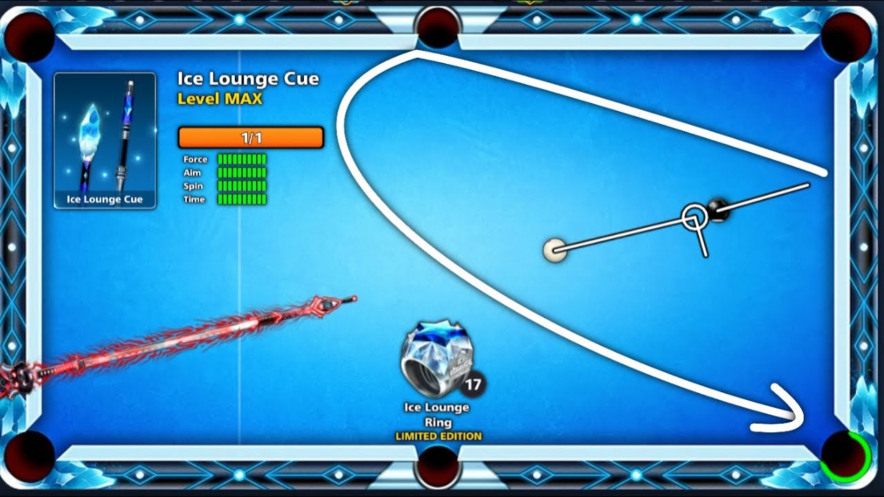 8 Ball Pool - ICE LOUNGE CUE LEVEL MAX - 17 Rings Complete GamingWithK ...