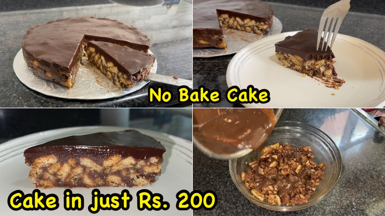 No Bake Chocolate Biscuit Cake In Just Rupees 200 | Cake Without Oven ...
