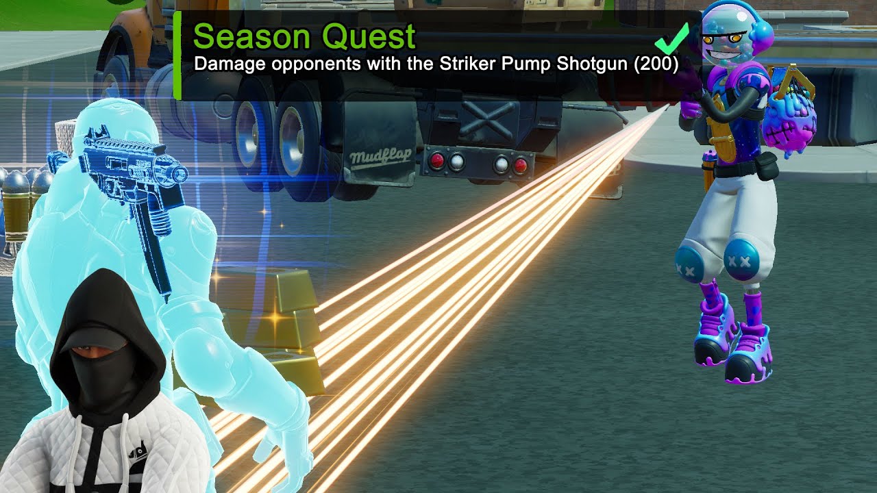 Damage opponents with the Striker Pump Shotgun Fortnite, Season Quest ...
