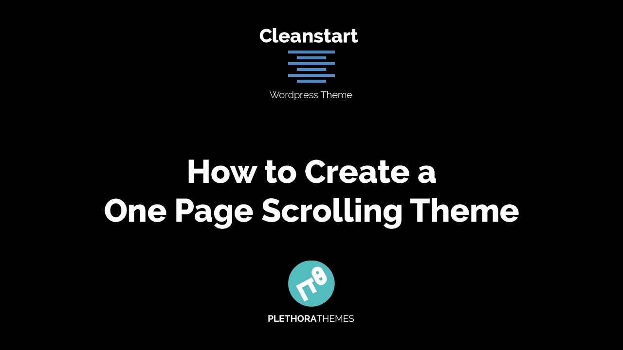 Cleanstart Wordpress Theme | Create One Page Scrolling Theme - YouTube
