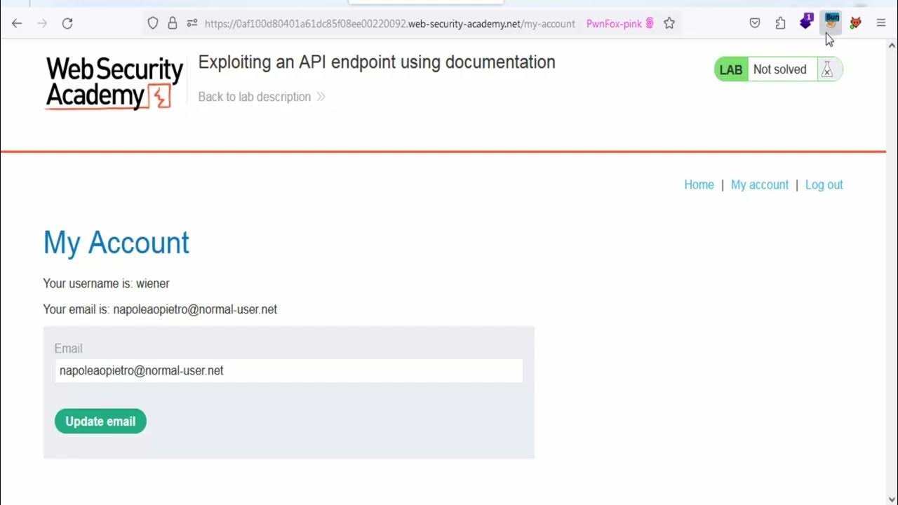 Lab API 2025: Exploiting an API Endpoint Using Documentation | PortSwigger + Burp Suite - YouTube