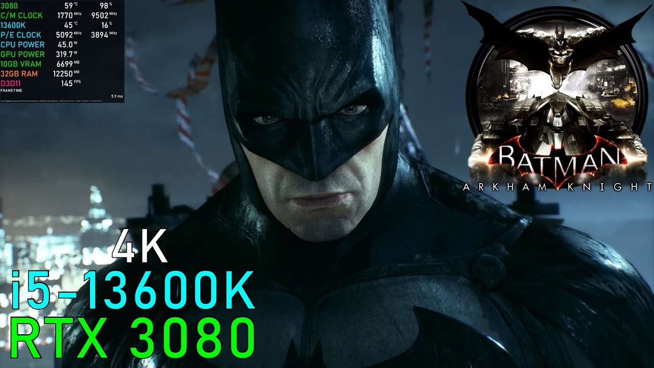 Batman Arkham Knight [Ultra / 4K] RTX 3080 + 13600K - YouTube