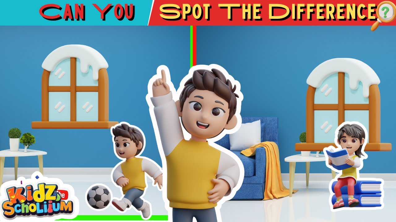 Kindergarten Learning Video | Spot the Difference? | Fun Brain Game for ...
