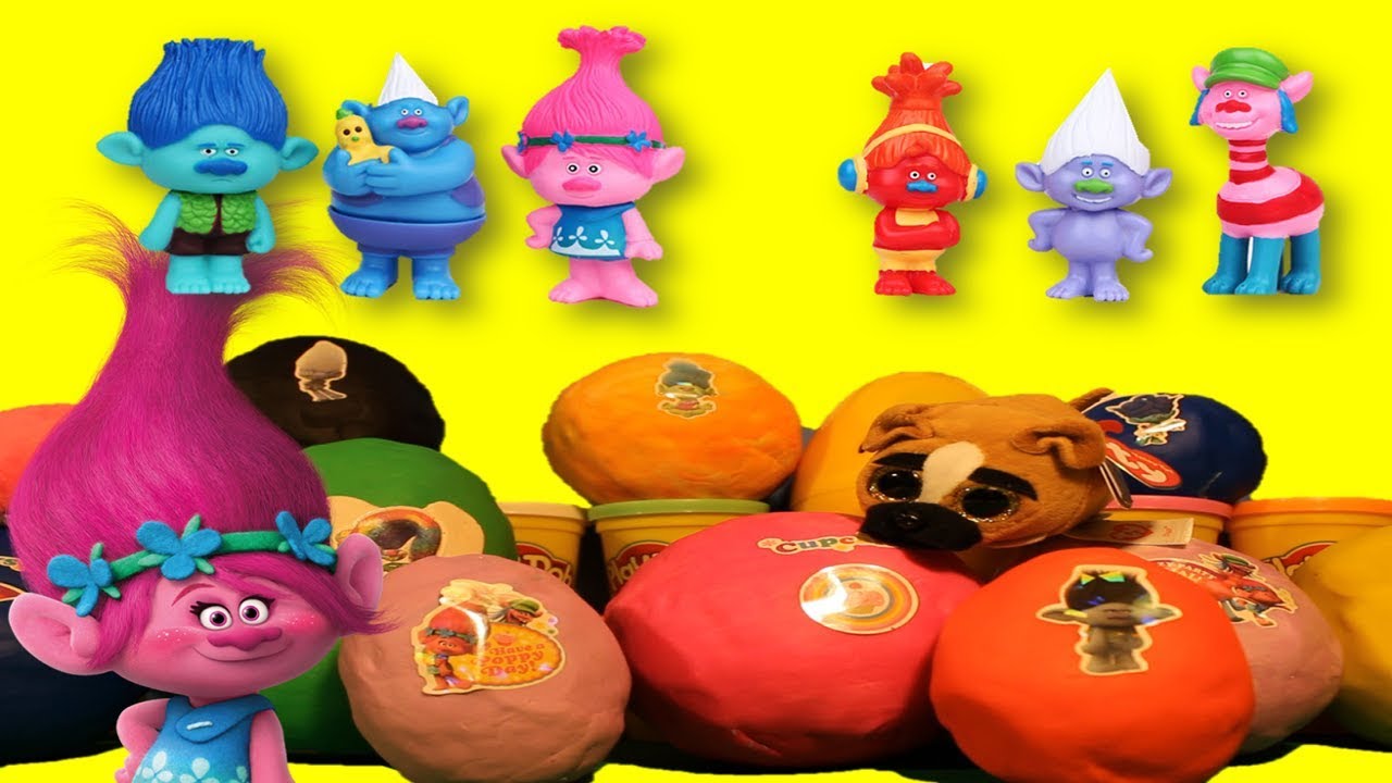 Trolls Movie Play Doh Surprise Eggs! Part 2 - YouTube