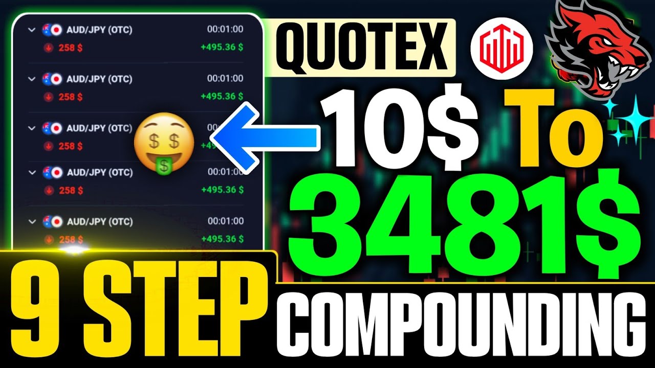 10$ to 3481$ | 9 Step Compounding Done🤑 | Quotex Compounding Strategy ...