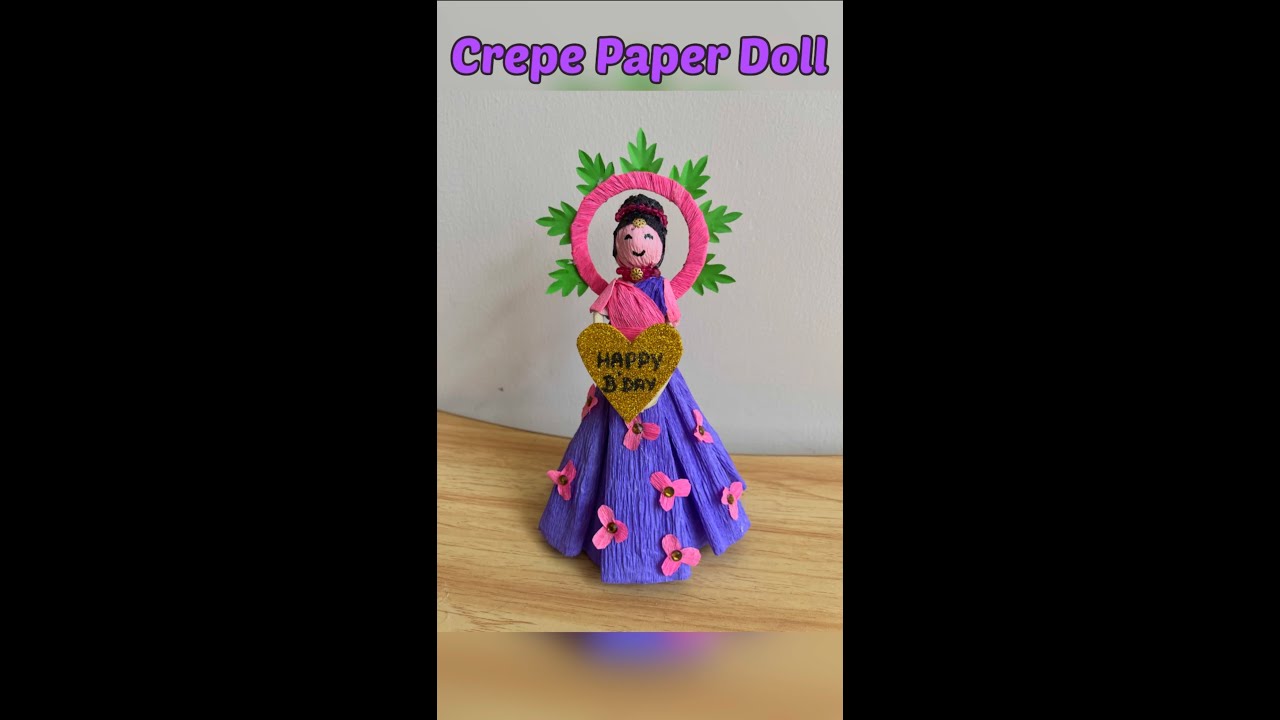 How to make paper doll in home | Easy Crepe Paper doll DIY - YouTube