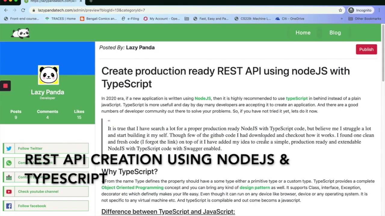 Create Production Ready Rest Api Using Nodejs With Typescript Youtube 8506