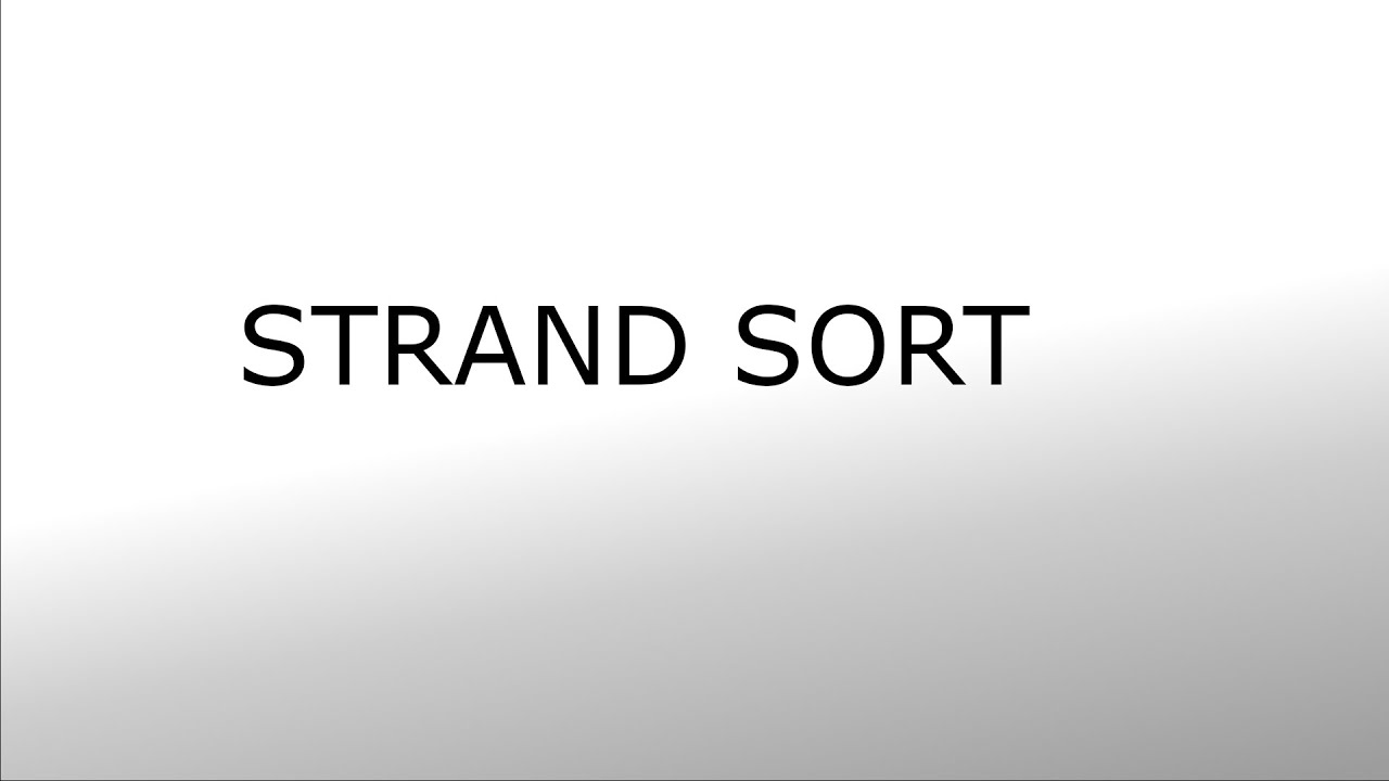 POD - Strand Sort - YouTube