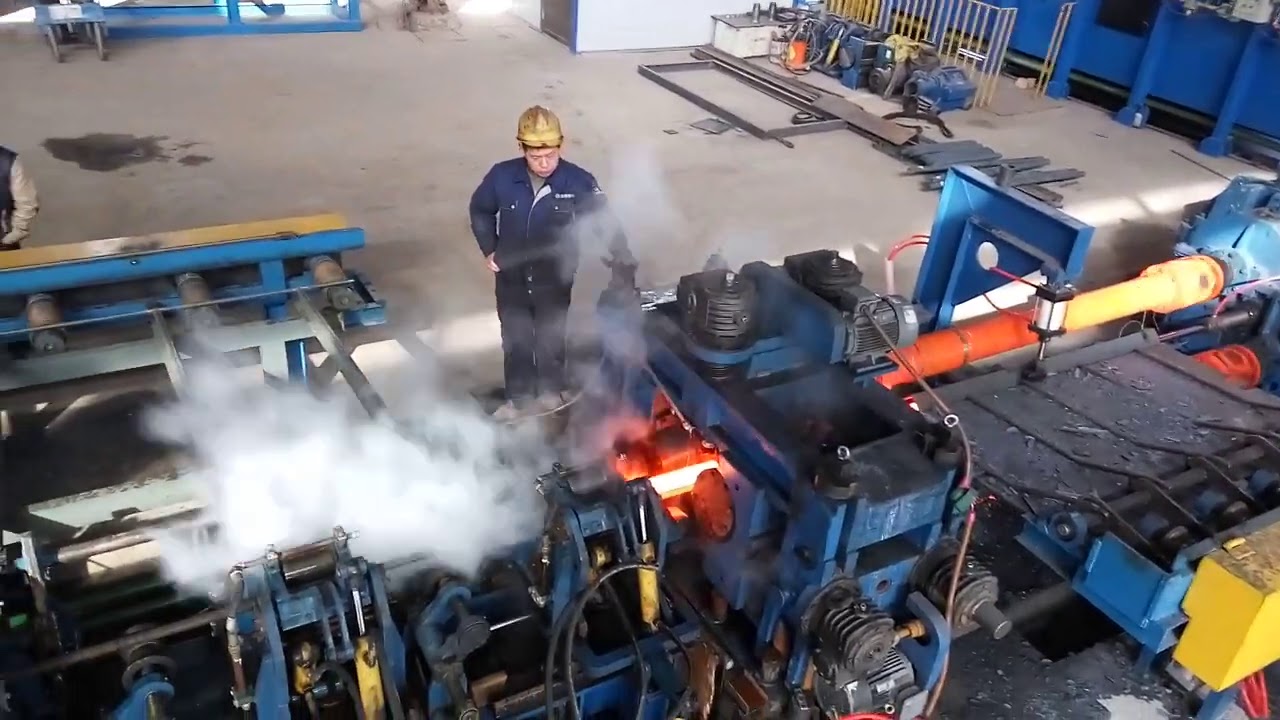 Piercing mill works with walking furnace(Carbon Steel） - YouTube