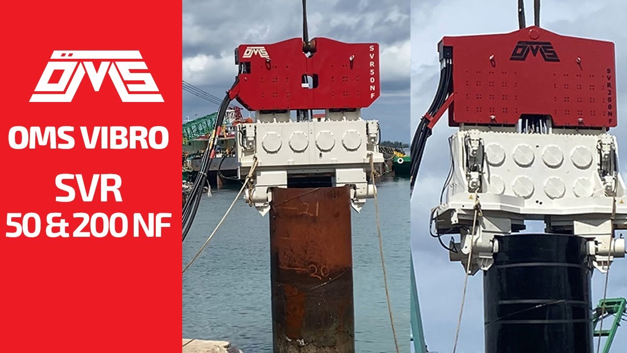OMS Crane Hanging Vibro Hammers 50 NF and 200 NF - Indonesia Project - YouTube