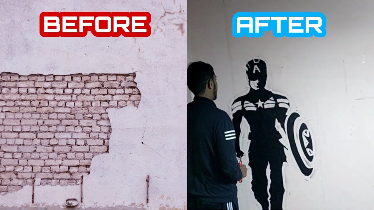 Captain America spray paint art - YouTube