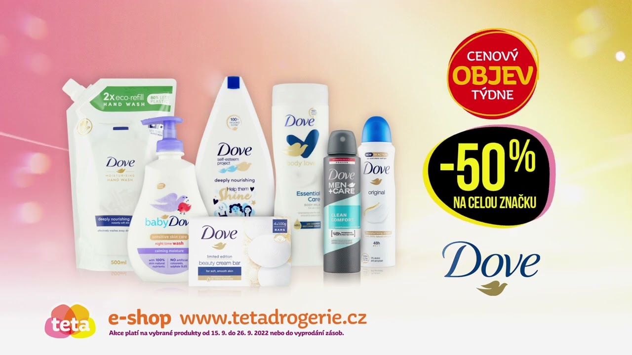 TV reklama Teta drogerie od 15. 9. 2022 - akce na produkty Dove a ...