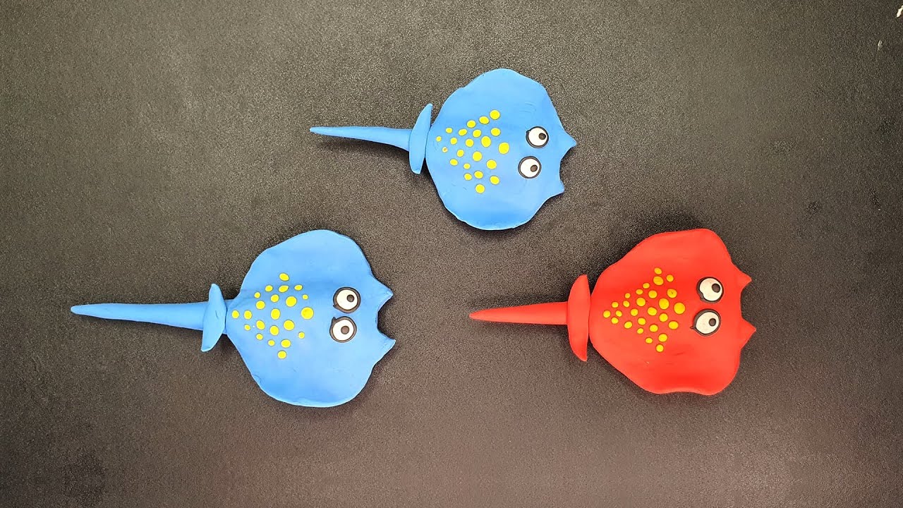 Clay Art Stingrays Clay Modelling for Kids| Stingrays Clay Toys Making ...