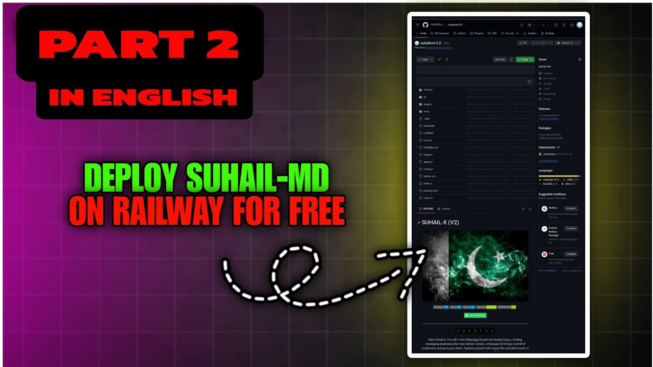 Suhail Md Bot Free On Railway Tutorial In English Part 2 - Free deploy - YouTube