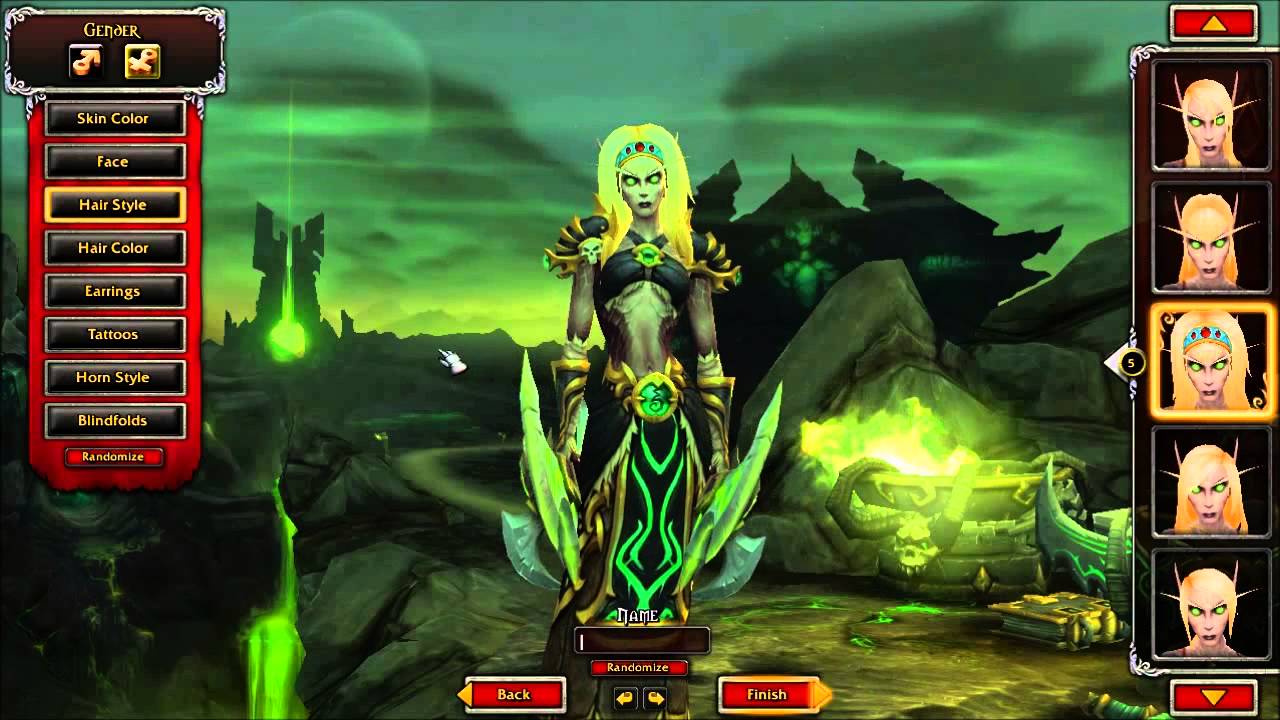 World of Warcraft Legion: Demon Hunter female Blood Elf - YouTube