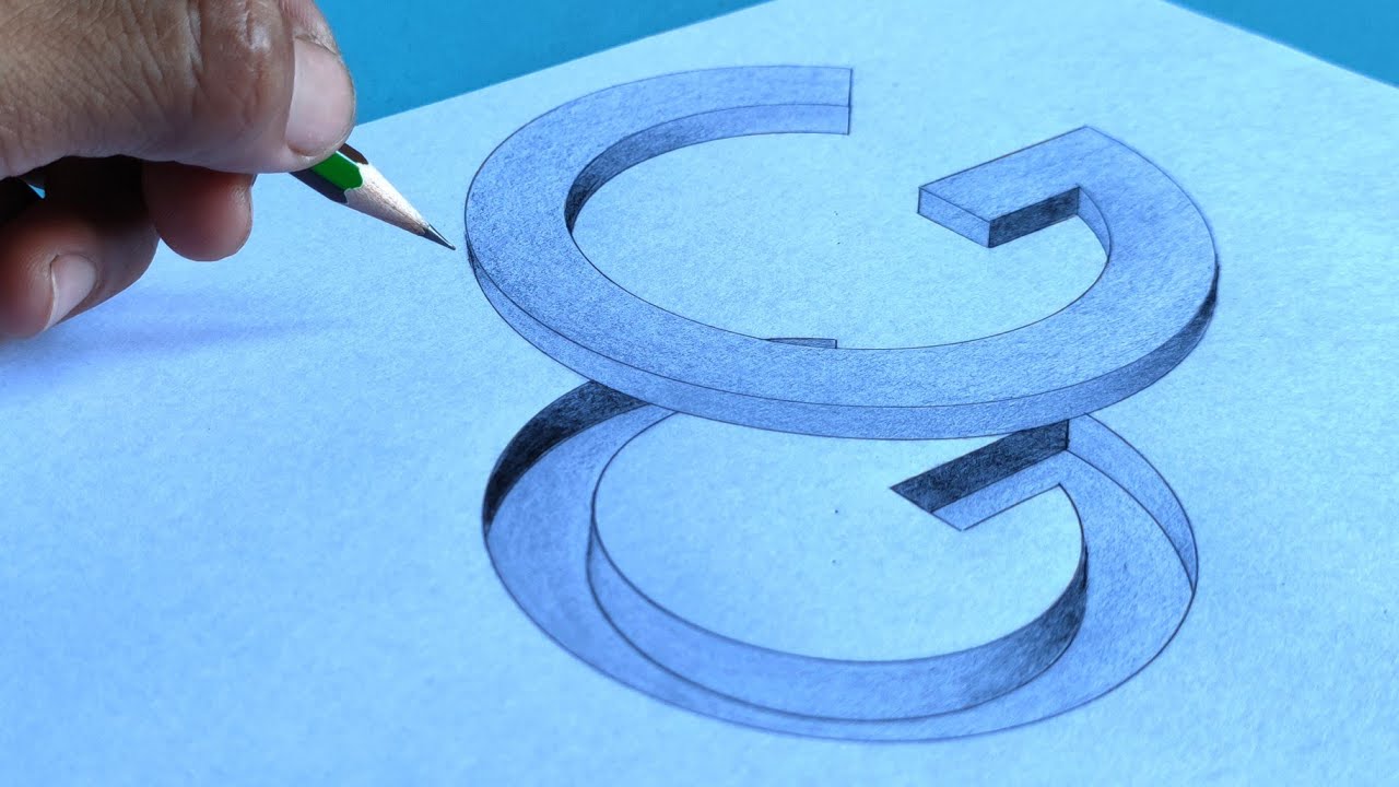Alphabet G - Amazing 3D Illusion Drawing - YouTube