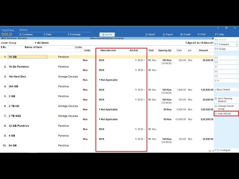 Tally Add On : Enter Alternate Unit in Multi-Master Multi Create Stock ...