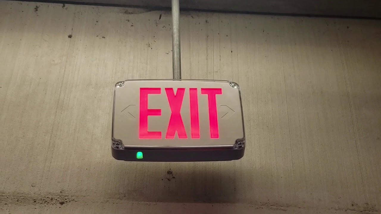 Exit Sign at West Allen Arena Parking Garage - YouTube