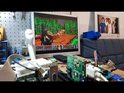 FastDoom dev build. CGA 160x100 + COVOX (single ISA 8-bit card) - YouTube