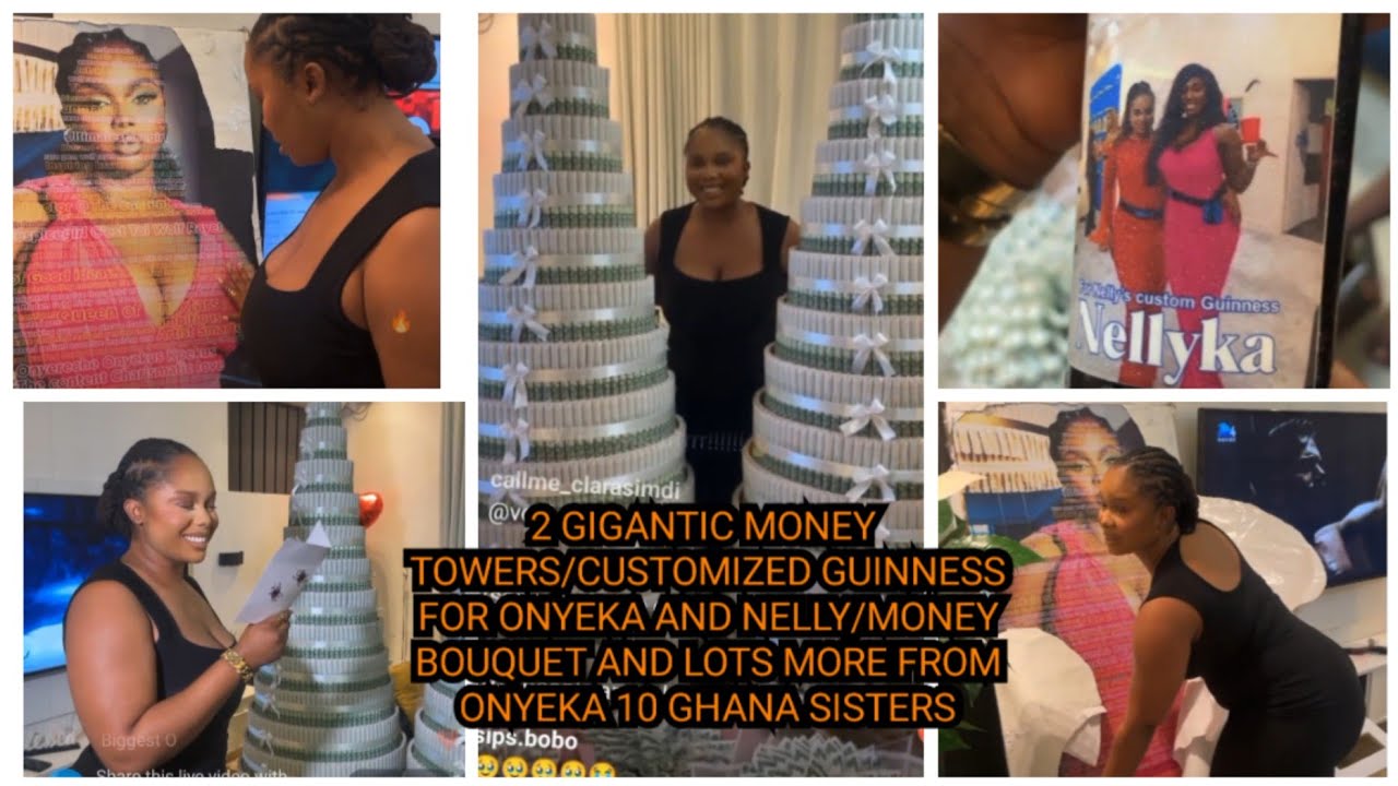 2 GIGANTIC MONEY TOWERS/CUSTOMIZED GUINNESS FOR ONYEKA AND NELLY/MONEY ...