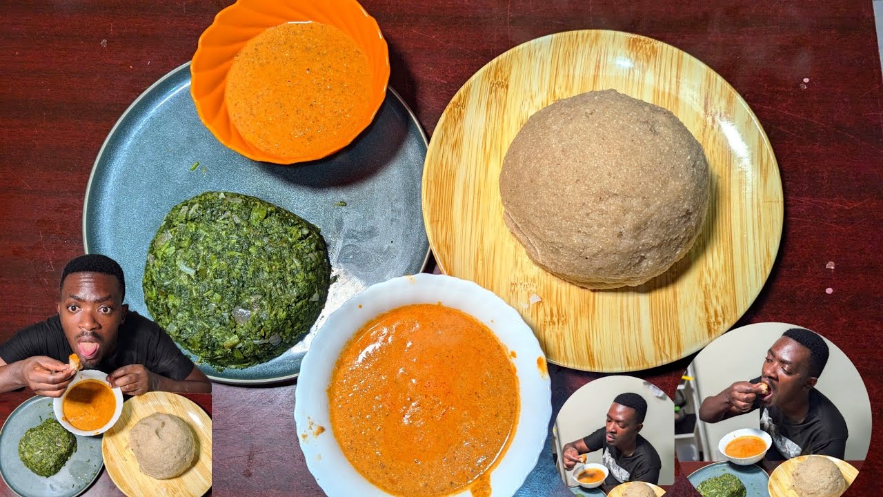 African ugali 😋with Amazing Eggs😋 peanut Sauce And Sauteed Green ...