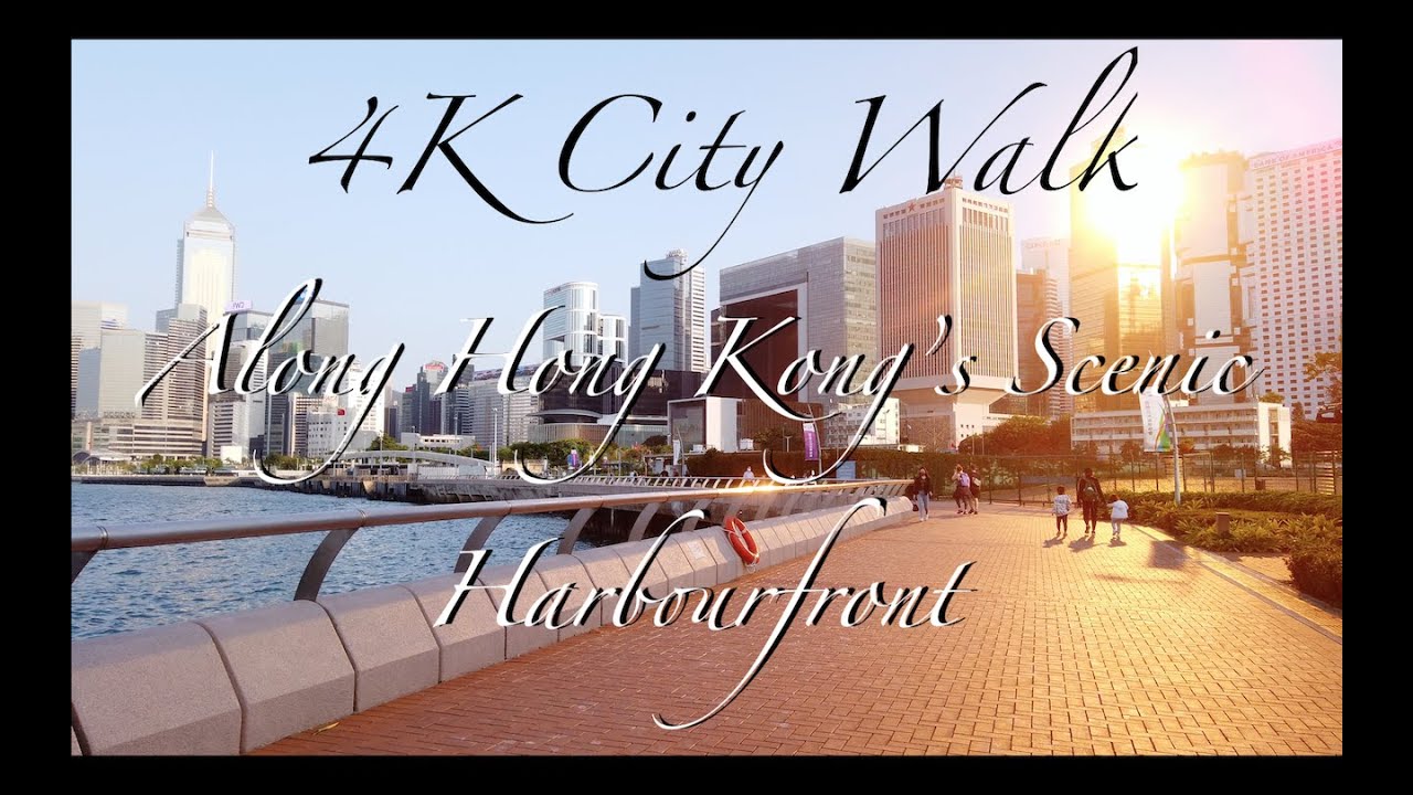4K City Walk Along HK's Scenic Harbourfront - YouTube