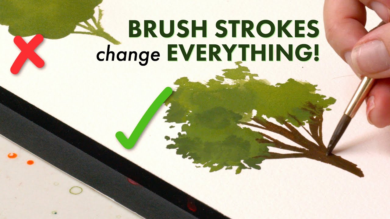 SIMPLE watercolor techniques for detailed trees! - YouTube